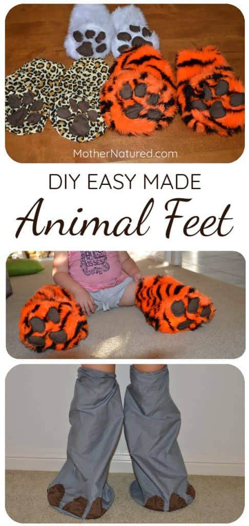 DIY Animal Feet Slippers your Kids will Love! - Mother Natured