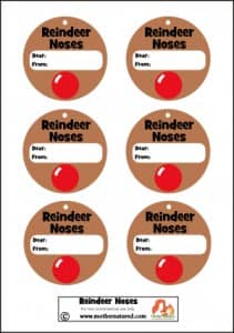 Make this reindeer noses gift for special friends: free printable