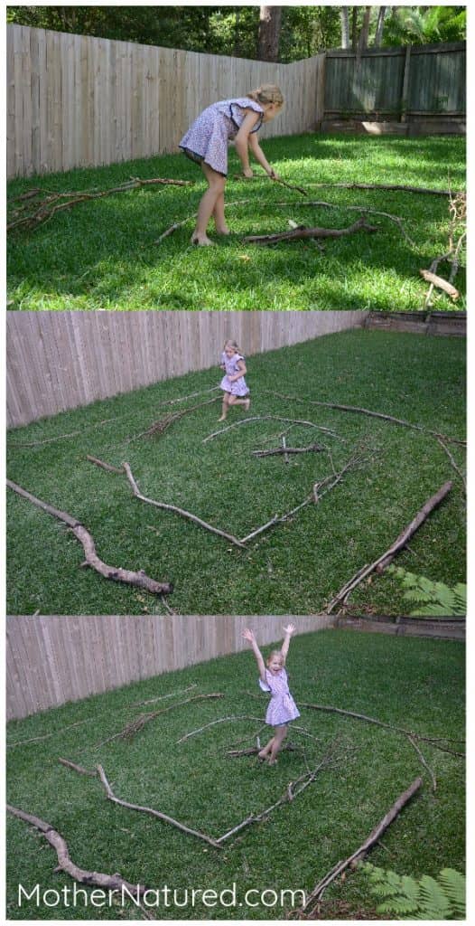 Build a stick maze for kids -- Your kids will love the challenge!