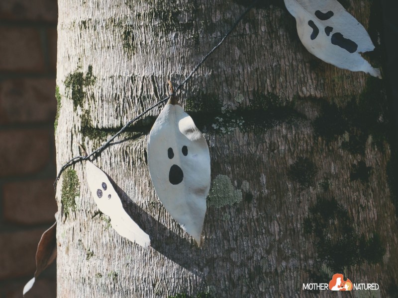 Spooky Leaf Ghosts for Halloween - Mother Natured